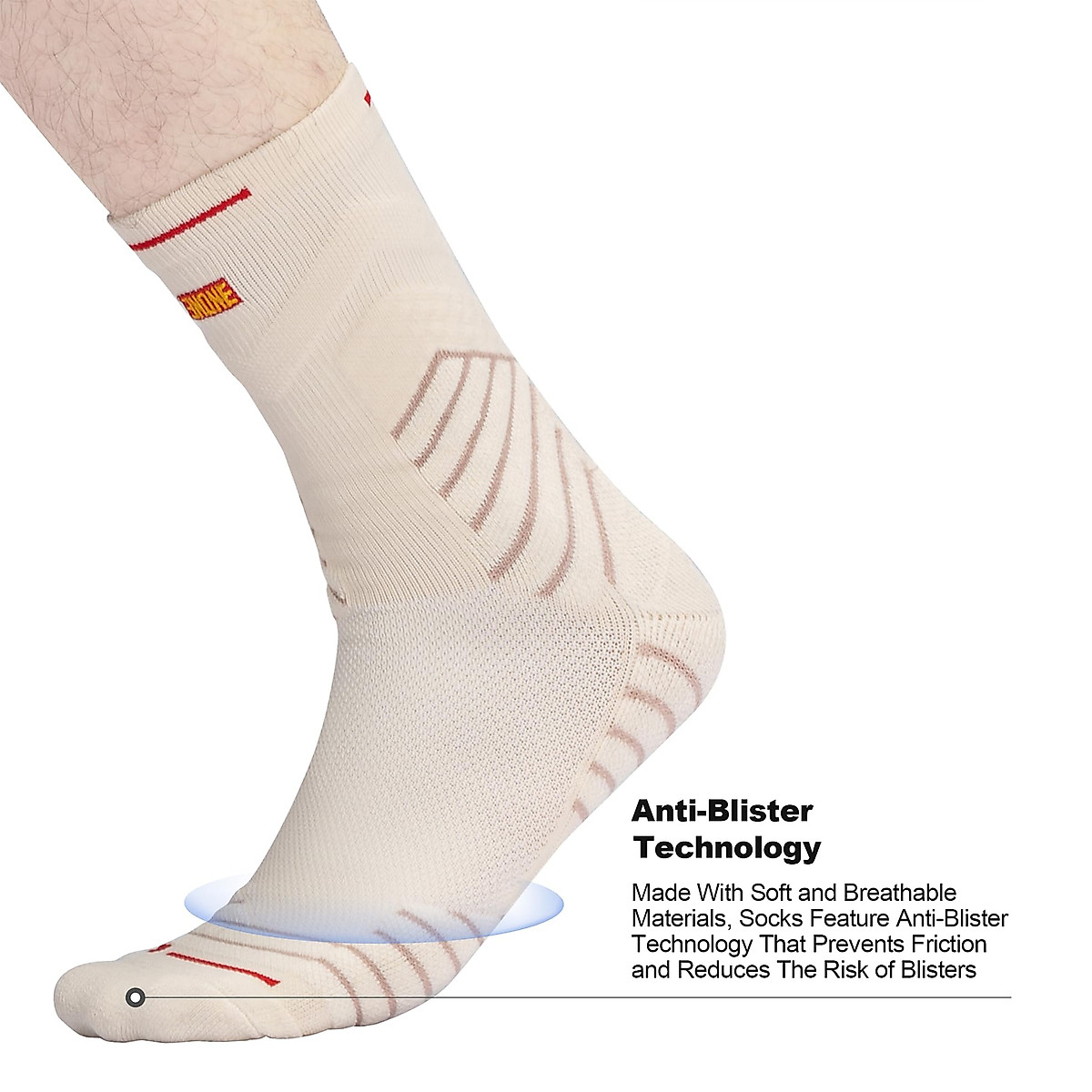 UZIS Crew Socks Compression Socks Cushion Socks Breathable Outdoor Sports Socks for Men Women 3 Pairs