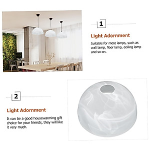 BESTOYARD 2pcs Frosted Glass Lampshade Chandelier Shade Chandelier Lamp Shades Glass Light Covers Alabaster Shade Wall Led Glass Bell Alabaster Shad Globe Lamp Cover Round White Pendant