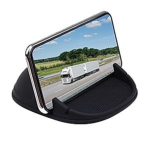 Car Phone Holder, Car Phone Mount Silicone Car Pad Mat for Various Dashboards, Dashboard Phone Holder for Car, Slip Free Desk Phone Stand Compatible with iPhone, Samsung, Android Smartphones (Black)