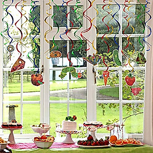 LINGTEER The Very Hungry Caterpillar Butterfly Swirls Streamers - 20 Pcs Children's Reading Story Birthday Party Decorations.
