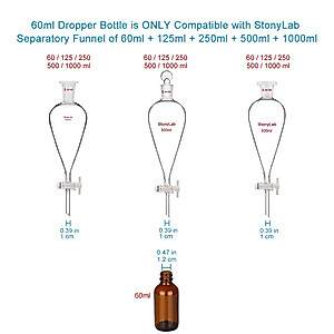 stonylab Amber Glass Dropper Bottle 60ml (2 oz) 4 Pack, Brown Empty Glass Bottle with Glass Dropper and Label for Essential Oils Aromatherapy Fragrances