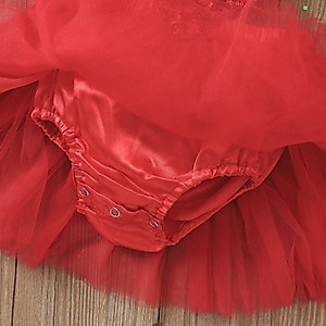 AGQT Baby Girls Christmas Outfit Heart Halter Romper Valentine's Day Birthday Tutu Dress Sequin Mother's Day Outfit Stripe Backless Dress Size 0-6 Months