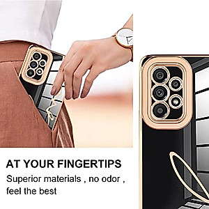 Fiyart Designed for Samsung Galaxy A53 5G Case Cute Love Plating for Women Girls with Screen Protector Camera Protective Luxury Electroplated TPU Phone Cover for Galaxy A53 5G 6.5"