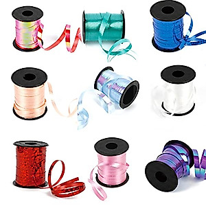 WELTOKE Curling Ribbon 24 Pack 1188 Ft Sparkly Balloon Gift Wrapping Ribbon - 12 Roll 66 Ft Each 12 Roll 33 Ft Each - for Wrapping, Crafting, Wedding, Party, Festival, Florist Flower