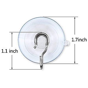 Nexxxi 12 Pack 1 3/4 inch Suction Cups with Metal Hooks, All Purpose Strong Sucktion Cups Hangers, Plastic Sucker Wall Hangers for Bathroom Kitchen