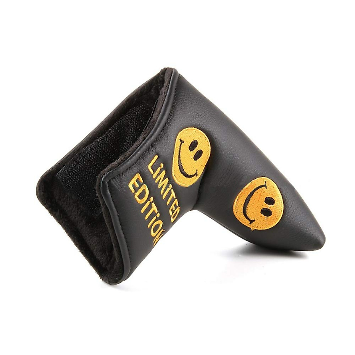 DBYAN Smile Face LIMITED EDITION Golf Blade Putter Covers Head cover for Scotty Cameron Odyssey Callaway Taylormade Titleist Ping Mizuno Cobra,Black/yellow (Black/Yellow)