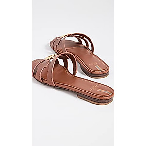 Sam Edelman Women's Bay Flat Sandal, Dk Bourbon Radiant, 8.5