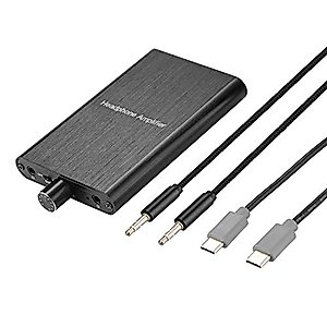 Headphone Amplifier with Bass Boost, Support 3.5mm AUX and Type-C 16-600Ω Headphone -3.5mm Stereo Audio Out, GAIN, Bass for Mac, Phones, iPad, MP3, MP4 and Computers,Xbox one,PS4,PS5 Controller