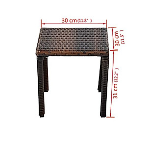 BUKSCYJS Outdoor Lounge Chair,Lounge Chairs for Outside Set of 2,Chaise lounges for Outside Patio,Backyard Lounge Chairs,Sun Loungers with Table Poly Rattan Brown,Lounge Chair for Tanning