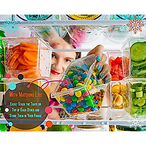 gesPINK Condiment Server with Small Lids, Bar Condiment Tray with Lid, Garnish Tray Bar Fruit Caddy with Lid, Chilled Condiment Server for Parties, Plus Utensils