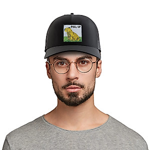 Z Zelvox, Adjustable Snapback Mesh Trucker Hat, Capybara Black Cap, Mesh Baseball Cap, Capybara Embroidered Trucker Hat, Unisex (Pull Up)