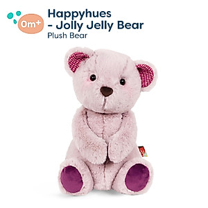B. toys- B. softies-12" Plush Bear- Soft & Cuddly Plush Teddy Bear – Huggable Stuffed Animal Bear Toy – Washable – Babies, Toddlers, Kids-Happy Hues- Jolly Jelly Bear- 0 Months +