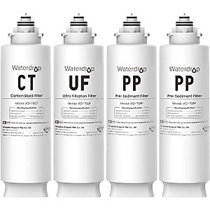 Waterdrop Undersink Replacement Water Filter Compo Pack, 2PP+CT+UF
