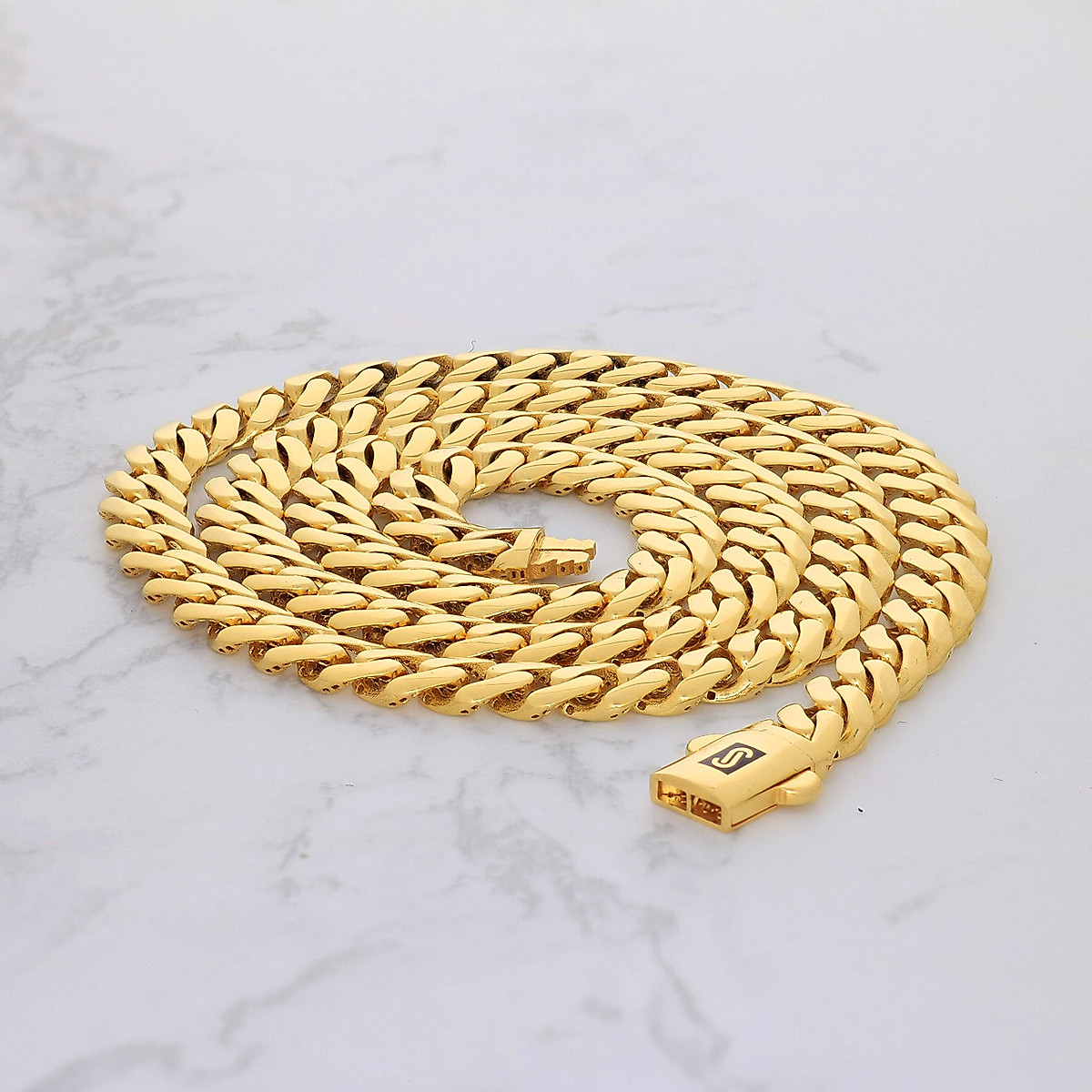 Nuragold 10k Yellow Gold 6mm Royal Monaco Miami Cuban Link Chain Bracelet, Mens Womens Fancy Box Clasp 6" 6.5" 7" 7.5" 8" 8.5" 9"
