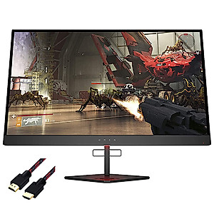 HP New OMEN X 27 240Hz Gaming Monitor, QHD 2560 x 1440p, Black, AMD Radeon FreeSync 2 HDR, HDR, DCI P3 + HDMI Cable
