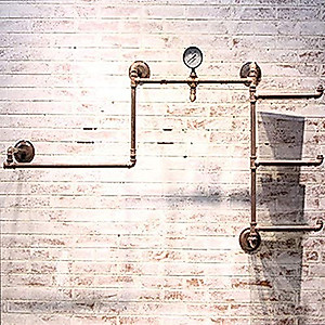 OTUGARE Industrial Vintage Iron Pipe Wall Mounted Clothing Rack Multi-function Garment Store Display Rack Shoes Bag Store Shelves Clothes Hanger（65”）