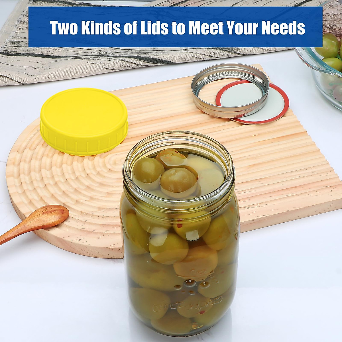 Brajttt Mouth Mason Jars 9 Pack Glass Jars with Lid and Bands,32 oz Large Mason Jars for Food Storage,Pickling,Dry Food,Snacks,Candies,Jam,Honey,Jelly