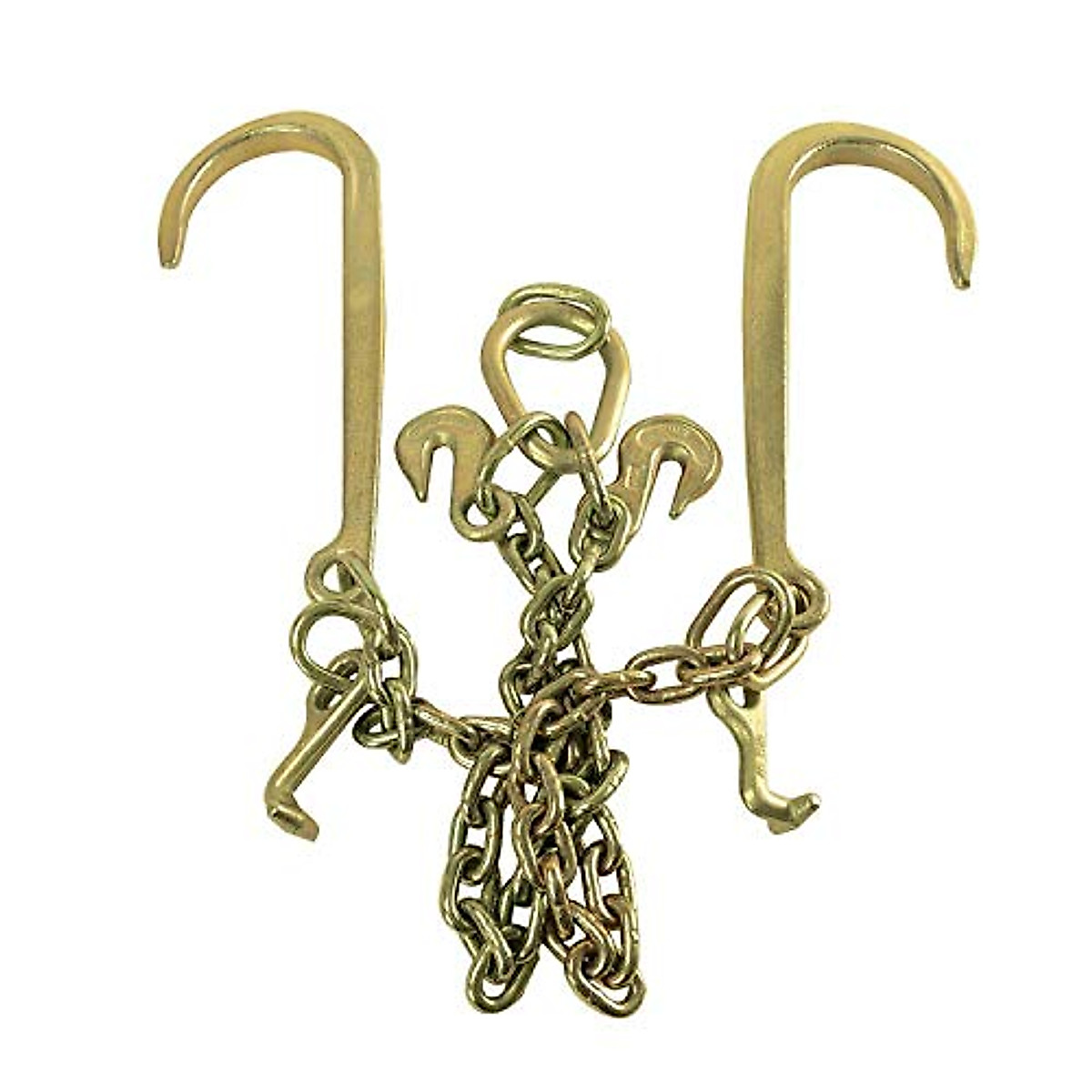 frperce 3/8" X 2' V-Type Tow Chain with 15 Inch J-Hooks Link 2 inch Legs Fit for Flatbed Truck Trailer，7800 lbs Safe Working Load,G70 Steel Towing Chain Bridle