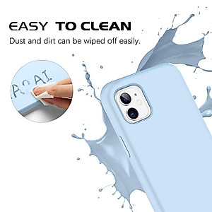 DOMAVER iPhone 11 Case Silicone iPhone 11 Phone Cases Women Men Gel Rubber Microfiber Lining Cushion Texture Cover Shockproof Protective, Light Blue