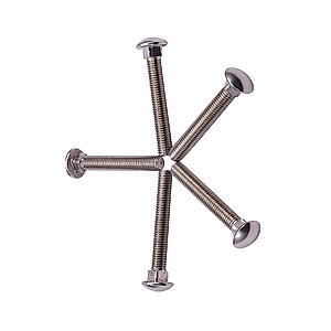 Yinpecly 5Pcs M12×80mm 1.75mm Pitch Length 304 Stainless Steel Round Domed Head Square Neck Carriage Bolts Silver Tone
