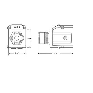 Leviton QuickPort Binding Post Snap-In Modular insert - White with Black Stripe