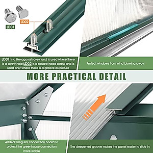 Upgraded 6.2' x 10.2' Hobby Polycarbonate Greenhouse Kits: w/Sliding Door, 2 Vent Window, Raised Base and Anchor Aluminum Heavy Duty Walk-in Greenhouses for Outdoor Backyard in All Season