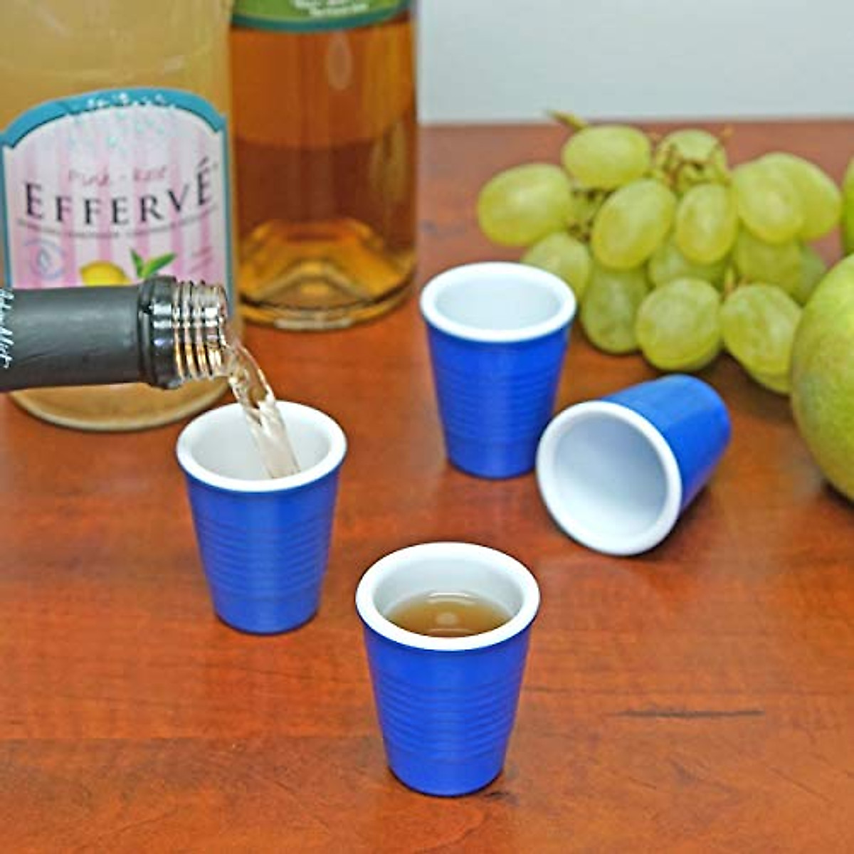 Fairly Odd Novelties Blue Redneck Party Shot Glasses, 2oz Hard Plastic Melamine Cups, 4-Pack