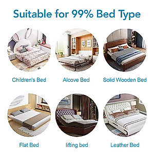 SURPCOS Bed Rails for Toddlers -New Upgraded Extra Long Bed Guardrail for Kids Great Fit for Twin, Double, Full-Size Queen & King Mattress, One Side 70.86" x 26" Grey