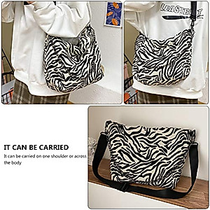 Amosfun Zebra Print Tote Bag Single-Shoulder Bag Umbrella Purse Phone Storage Shoulder Bag for Women Girls