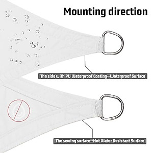 LOVE STORY Waterproof 10'x13' Triangle White Sun Shade Sail Cannoy UV Resistant for Outdoor Patio Garden Backyard