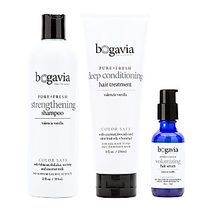 Bogavia Weightless Hair Serum | Styling Treatment & Heat Protection for Volume, Body & Bounce | Preps, Strengthens, Fights Frizz, Promotes Healthy Growth and Speeds Drying Time for Fuller, Thicker, Smoother, Voluminous Hair | Vegan Haircare for Women and