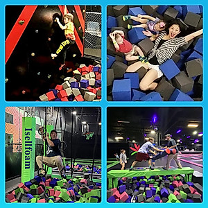 Isellfoam Foam Pit Cubes/Blocks 500 pcs. (BLUE) 4"x4"x4" Flame Retardant Foam Blocks for Gymnastics, Freerunning and Parkour Courses, Skateboard Parks, BMX, Trampoline Arenas, Made in USA