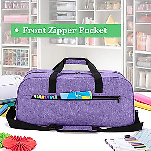 Yarwo Carrying Case Compatible for Cricut Maker, Cricut Explore Air (Air 2), Silhouette Cameo 3 and Cameo 4, Die-Cut Machine Travel Tote Bag with Pockets for Craft Tools and Supplies, Purple