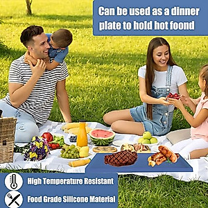 28" Silicone Griddle Mat for Blackstone, Food Grade Silicone/Unique Wave Pattern Design Griddle Accessories for Blackstone, Protective Mat for Griddle Surface, Grill Mat for outdoor grill-Blue