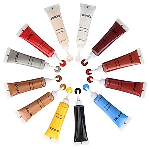 BUDOCI 12 Colors Leather Repair Kit for Furniture, Vinyl Furniture Repair Kit for Car Seats, Jacket, Purse, Leather Shoes, Boat Seat (12 PCS SET)