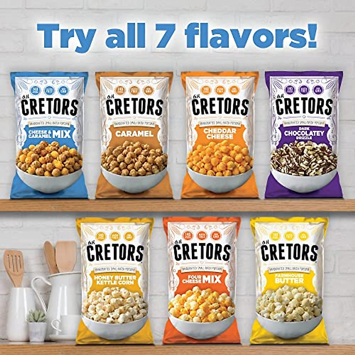 G.H. Cretors’ Cheddar Cheese Popcorn – Savory Gourmet Cheese Corn in Convenient Individual Bags, 6.5 Oz (6 Pack)