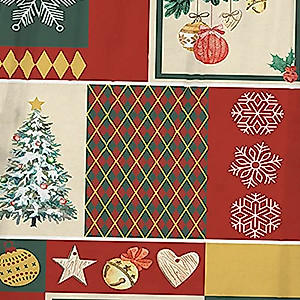 Christmas Red Plaid Throw Blanket, Soft Fluffy Sherpa Fleece Throws for Bed Sofa Xmas Tree Snowflake Print Pattern Blankets Christmas Decoration Gift for Kids Adults 50"x 60"