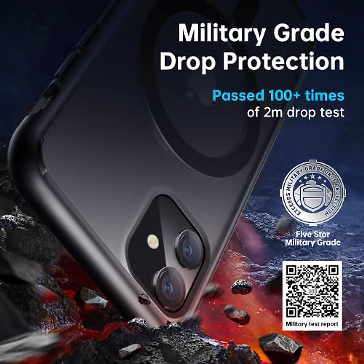 Meifigno Magnetic Case for iPhone 11 Case, [Military Grade Drop Tested & Comaptible with Magsafe], Translucent Matte PC with Soft Edges, Shockproof Phone Case for iPhone 11 6.1 inch (2019), Black