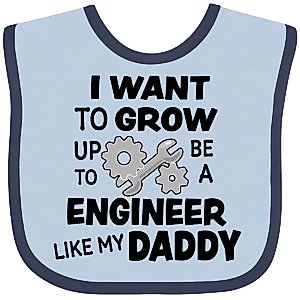 inktastic I Want To Grow Up To Be a Engineer Like My Daddy Baby Bib Blue and Navy 345fe