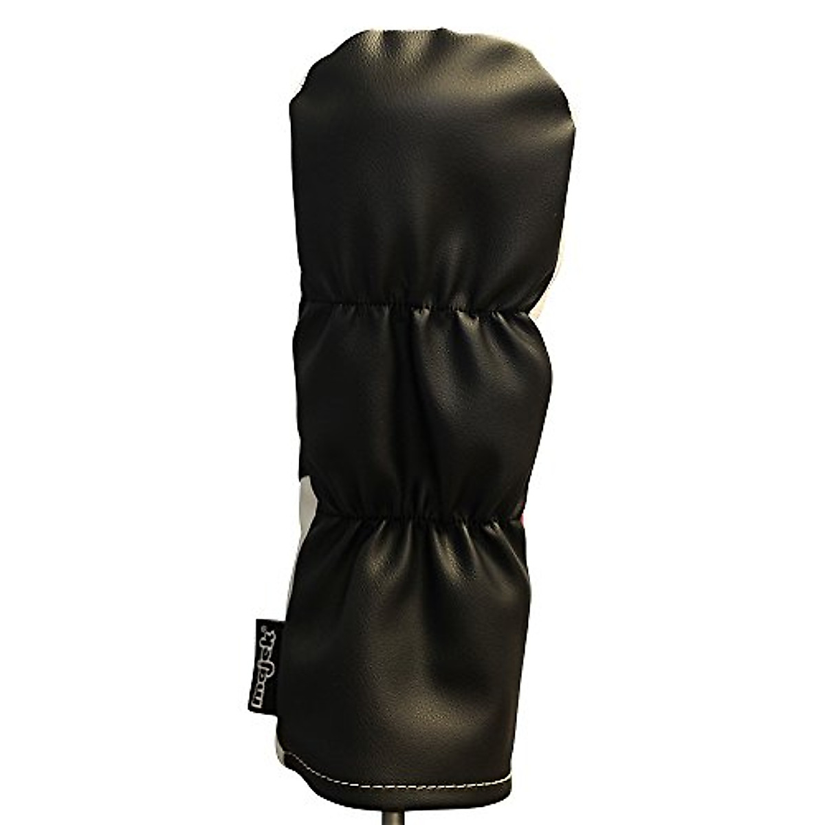 Majek Retro Golf Headcover White Red and Black Vintage Leather Style #5 Fairway Wood Head Cover Classic Look