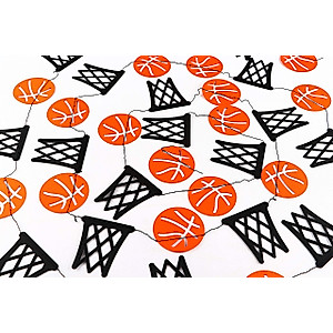 Basketball and Basketball Hoop Garland Party Banners Sports Theme Party Hanging Decorations Basketball Paper Garland Basketball Birthday Party Slam Dunk Party March Madness Party Decoration