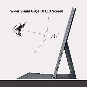 Anmite Portable Gaming Monitor 15.6 Inch Mobile Computer Display External Display for Xbox PS4 Phone with Speakers Type-C USB-C HDMI IPS UHD 1080P LED Screen