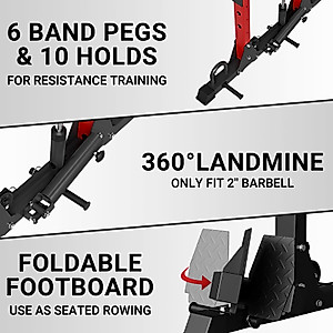 ER KANG Smith Machine, 2000LBS Strength Training Power Cage with Smith Bar and LAT Pull Down System, Multi-Function Linear Bearing Cable Crossover Machine for Home Gym, 2×3”, Red