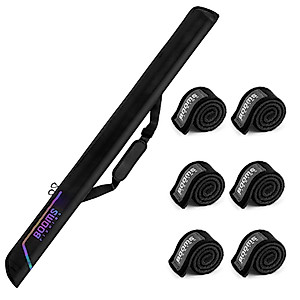 Booms Fishing PB3 Fishing Rod Case 6.4ft~7ft and RS3 Fishing Rod Wrap Pole Straps 9.6" 6pcs