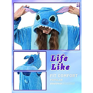 QSTYLE Adult Animal Onesie Halloween Costume,One Piece Cosplay Suit for Women and Men