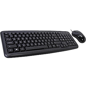 Allied Stellar Wired Keyboard and Mouse: Optical Wired Mouse, USB Plug-and-Play, Full-Size, PC/Laptop Compatible