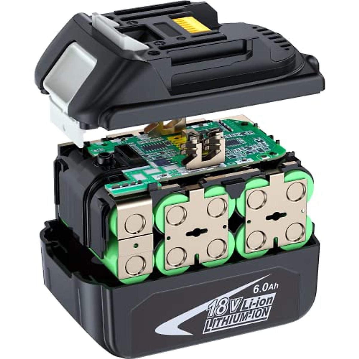 2 Packs Replace for Makita 18V Battery 6.0Ah, Replacement Makita 18 Volt BL1860B Batteries BL1820B 1830B 1840B 1850B, Compatible with Makita 18v Tools, Fit with Original Makita 18v Battery Charger