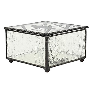 Ebros Gift Gothic Silhouette Raven Crow On Tree Branch Frosted Glass Decorative Jewelry Box 4" Wide Edgar Poe Nevermore Ravens Crows Stash Trinket Secret Box