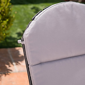 Christopher Knight Home 304632 Nelie Outdoor Acacia Wood Adirondack Chairs (Set of 2), Grey Cushion, Dark Gray, Gray