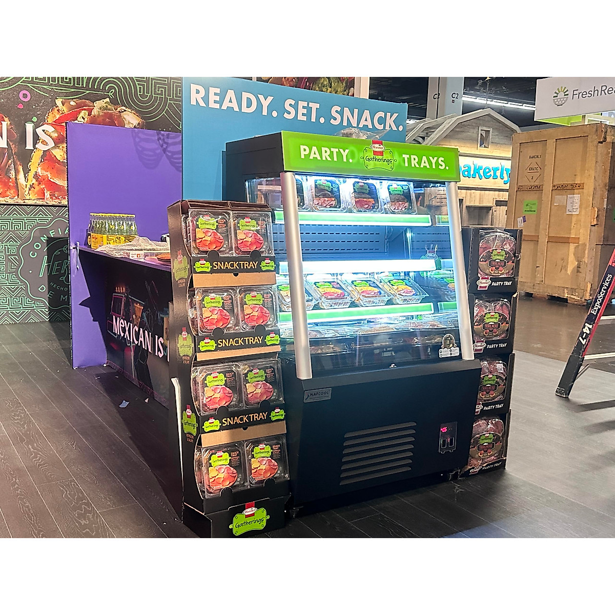 NAFCOOL Open Air Merchandiser Commercial Refrigerator, Grab and Go Showcase Merchandiser Display Cooler